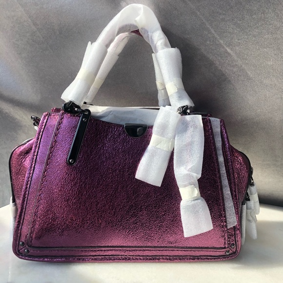 Coach | Bags | Designer Coach Purse Metallic Berry | Poshmark